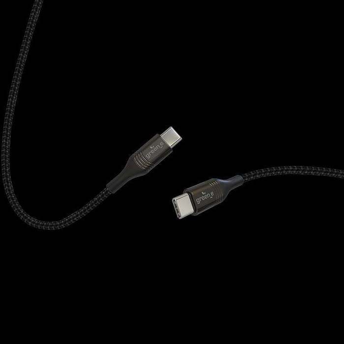 CABLE TRESSE NYLON USBC/USBC 2,5M 100W NOIR : ascendeo grossiste Câbles