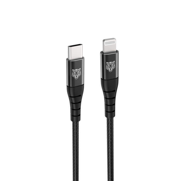 TIGER POWER LITE CABLE RENFORCE USB-C LIGHTNING 1,2M NOIR : ascendeo ...