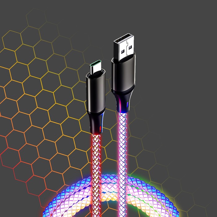 CABLE LUMINEUX RGB USB-A USB-C 1M : ascendeo grossiste Câbles