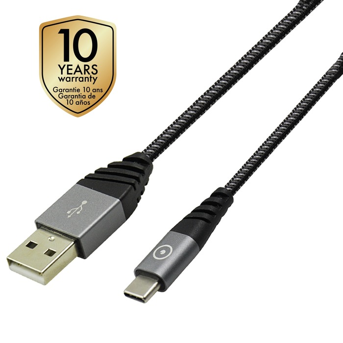 TIGER CABLE ULTRA RESISTANT 3A USB/TYPE C 1.2M GRIS : ascendeo ...